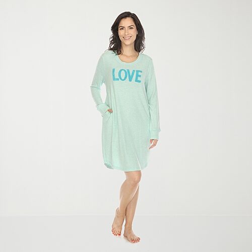 Click here for White Mark Womens Long Sleeve Round Neck Nightshir... prices