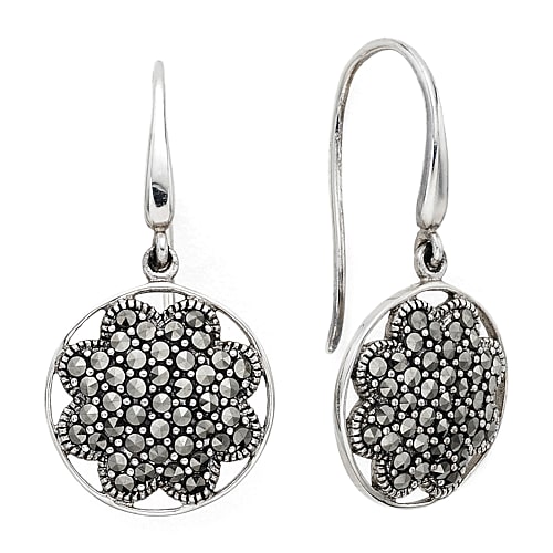 Click here for PavÃ© Marcasite Sterling Silver Drop Earrings  One... prices
