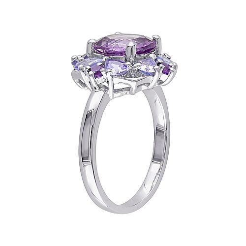 Click here for Genuine Amethyst and Tanzanite Sterling Silver Rin... prices