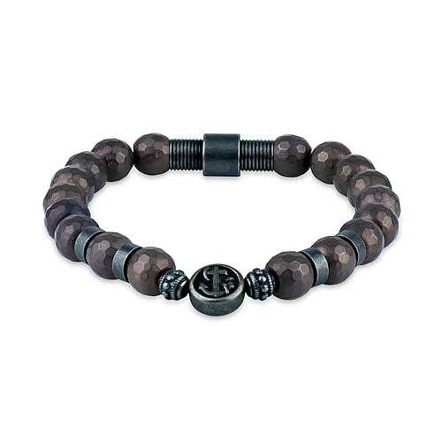 Click here for Mens Stainless Steel Beaded Bracelet  One Size prices