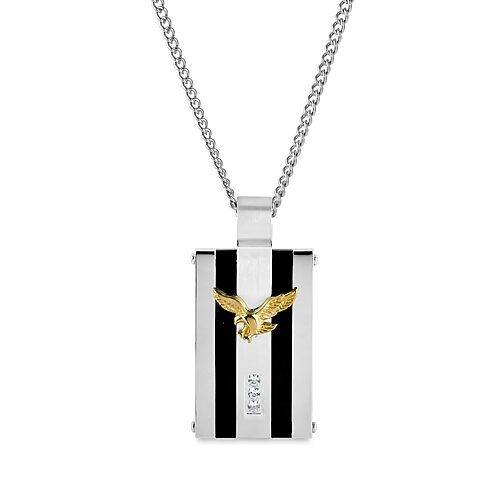 Click here for Mens White Cubic Zirconia Stainless Steel Dog Tag... prices