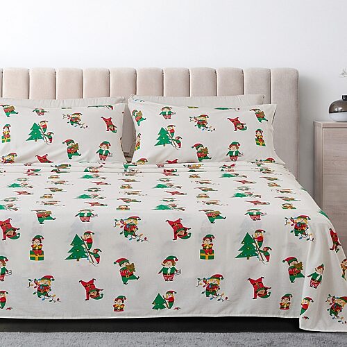 Click here for Linery Holiday Print Flannel Sheet Set  One Size... prices