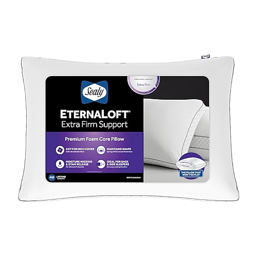 Sealy EternaLoft Extra Firm Support Pillow  One Size  White