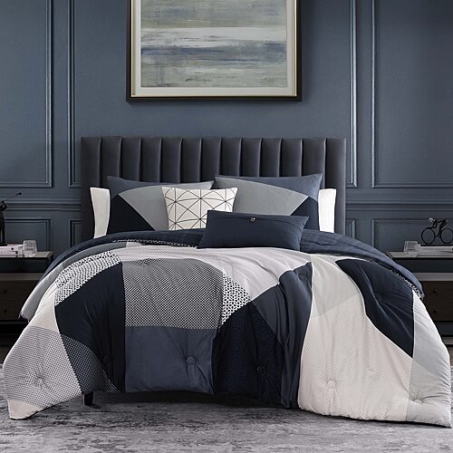 Bebejan Geo Fusion 100 Cotton Sateen 5 Piece Reversible Comforter Set