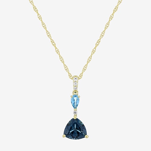 Click here for Womens Genuine Blue Topaz 14K Gold Over Silver Tri... prices