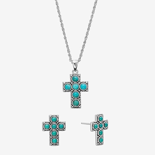 Click here for Cross Womens Enhanced Blue Turquoise Sterling Silv... prices