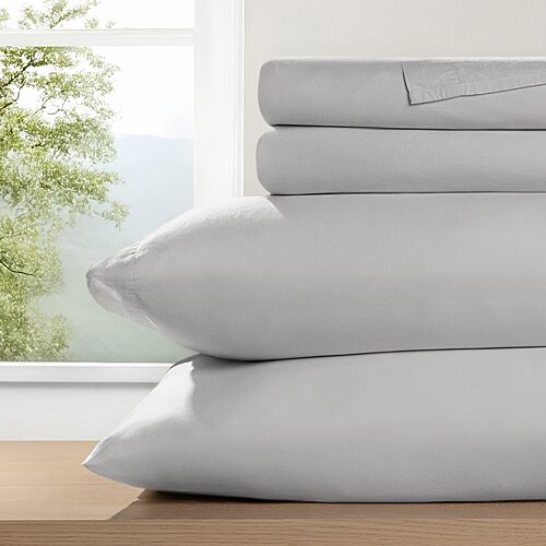 ienjoy Home Ultra Soft 160-Thread Count Cotton 4-p.c. Sheets Set  Queen - Light Gray