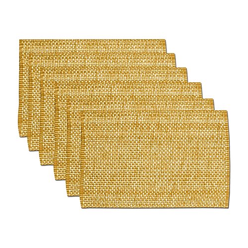 Sweet Home Collection Two Tone 100 Cotton Woven 6-pc. Placemat  One Size  Orange