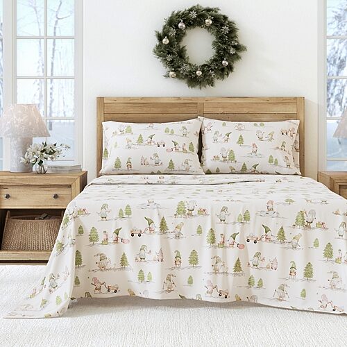 Click here for Linery 100 Turkish Cotton Holiday Flannel Sheet Se... prices