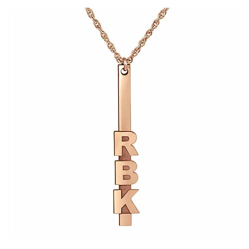 Click here for Personalized Initials Vertical Bar Pendant Necklac... prices