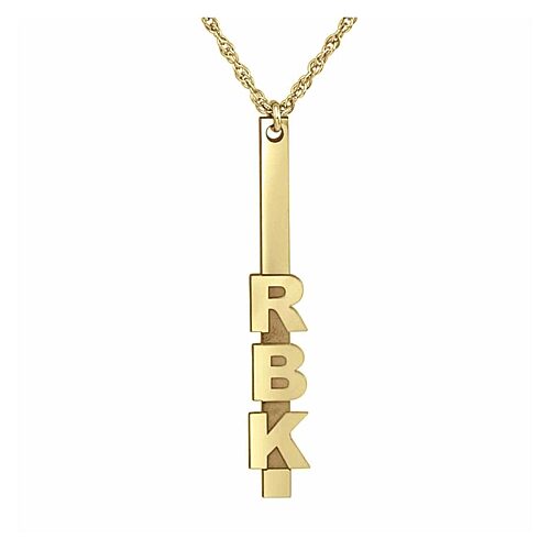 Click here for Personalized Initials Vertical Bar Pendant Necklac... prices