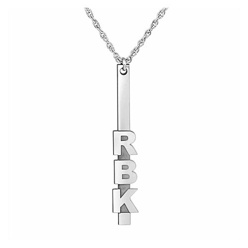 Click here for Personalized Initials Vertical Bar Pendant Necklac... prices