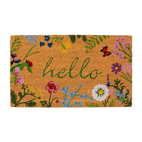 Click here for Calloway Mills Floral Hello Outdoor Rectangular Do... prices