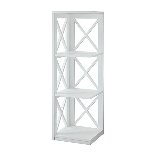 Oxford 3-Tier Corner Bookcase  One Size  White