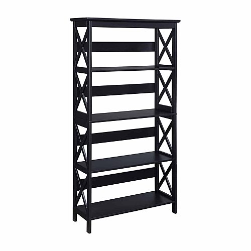 Oxford 5-Tier Bookcase  One Size  Black