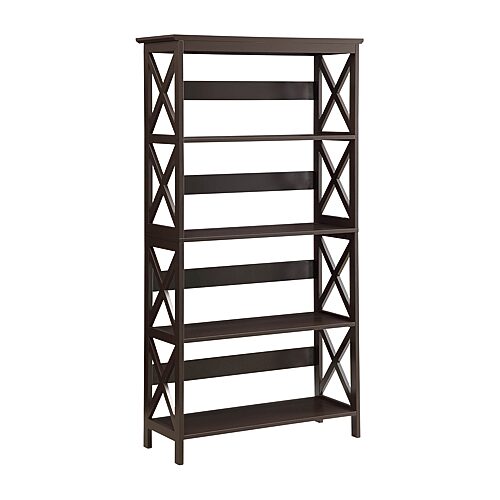 Oxford 5-Tier Bookcase  One Size  Brown