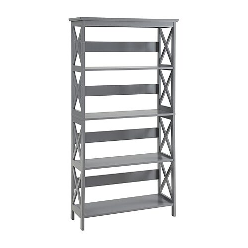 Click here for Oxford 5-Tier Bookcase  One Size  Gray prices