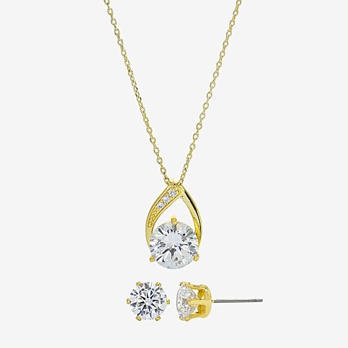 Click here for Sparkle Allure Womens Cubic Zirconia 14K Gold Over... prices