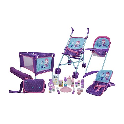 Click here for 509 Mermaid 21 Piece Set Doll Stroll N Play N Care... prices