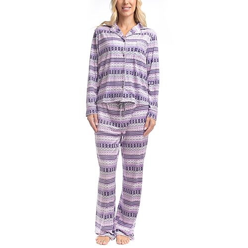 Click here for Muk Luks Lovely Gems Pj Set - Plum Jam Fairisle prices