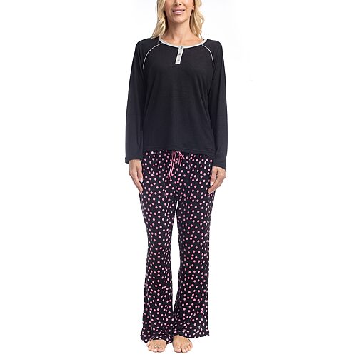 Click here for Goodnight Kiss Cherry Merry Henley Pj Set - Black/... prices
