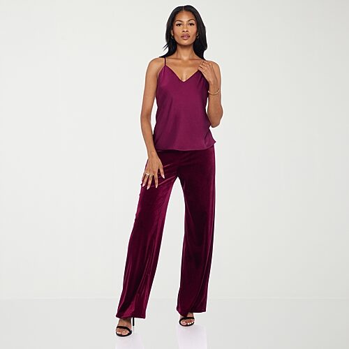 Click here for Premier Amour Womens Straight Mid Rise Velvet Pull... prices