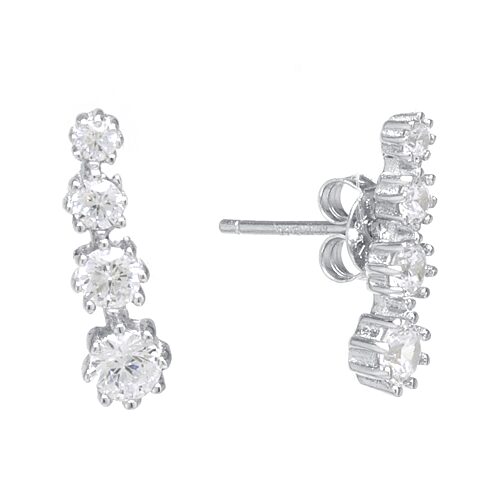 Click here for Silver Treasures Womens White Cubic Zirconia Sterl... prices