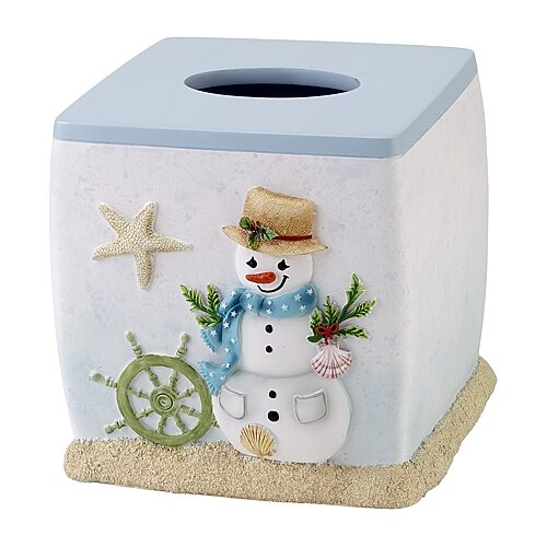 Avanti Coastal Snowman Resin Tissue Box Cover - Multi