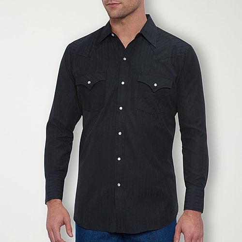 Click here for Ely Cattleman Tonal Snap Front Mens Long Sleeve Cl... prices