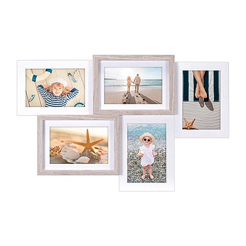 Click here for Malden 5-Op Beige/White Collage Wood Tabletop Fram... prices