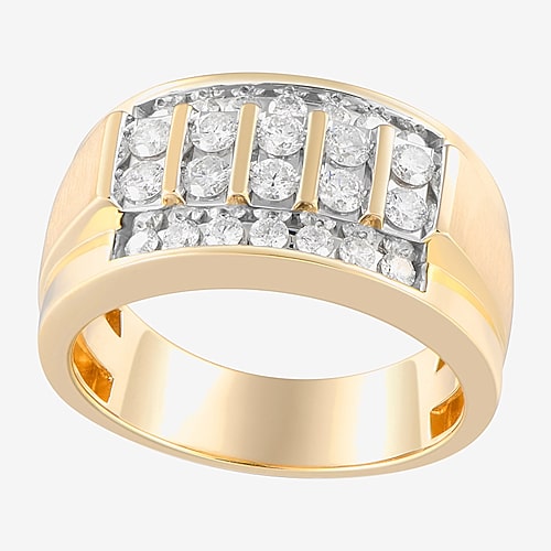 Click here for Mens 1 CT. T.W. Natural White Diamond 10K Gold Fas... prices