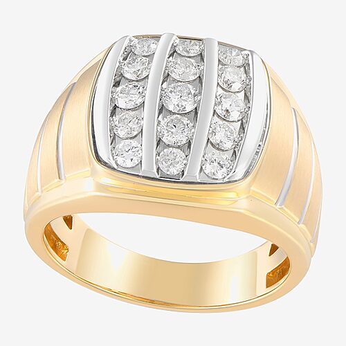 Click here for Mens 1 CT. T.W. Natural Diamond 10K Gold Fashion R... prices