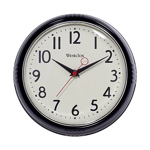 Westclox 9.5 Retro Black Analog Wall Clock  One Size  Black