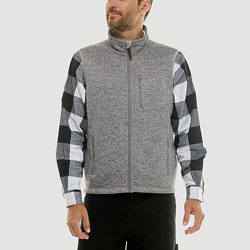 Hallstatt Mens Midweight Fleece Vest  Medium  Gray