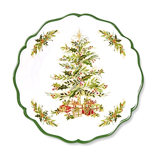 Certified International Holly Tree 4-pc. Melamine Dinner Plate  One Size  White