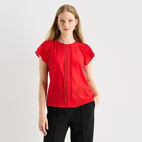 Click here for Worthington Womens Petite Round Neck Short Sleeve... prices