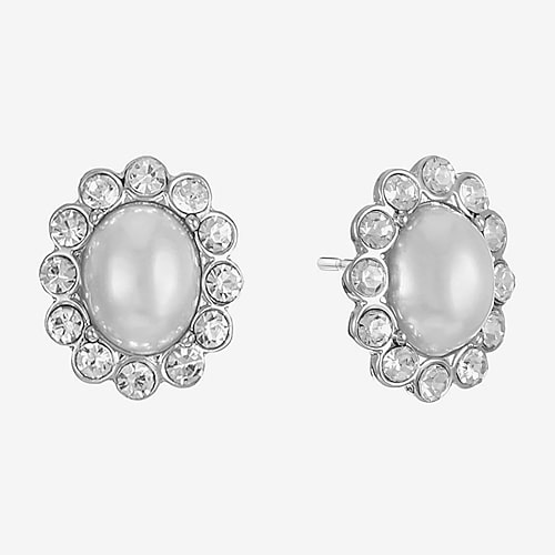 Click here for Monet Jewelry Timeless Silver Tone Halo Glass Simu... prices