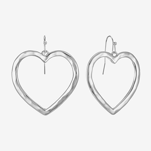 Click here for Liz Claiborne Hammered Open Womens Heart Drop Earr... prices