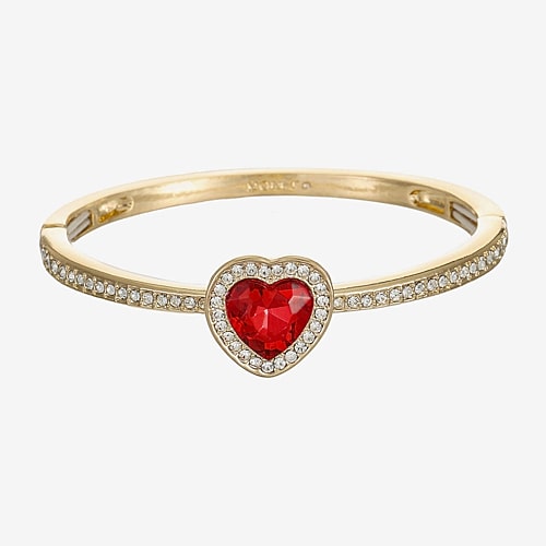 Click here for Monet Jewelry Gold Tone Womens Red Glass Heart Ban... prices
