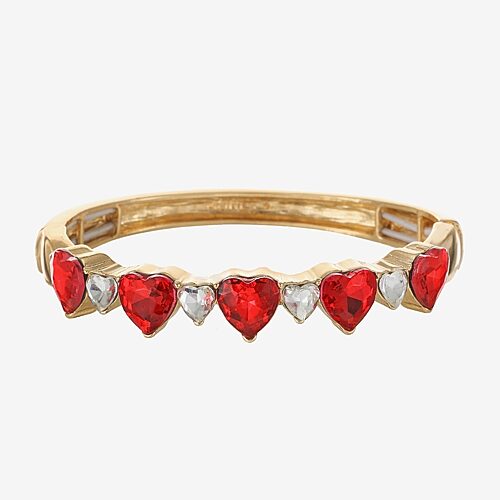 Click here for Monet Jewelry Womens Red Glass Heart Bangle Bracel... prices