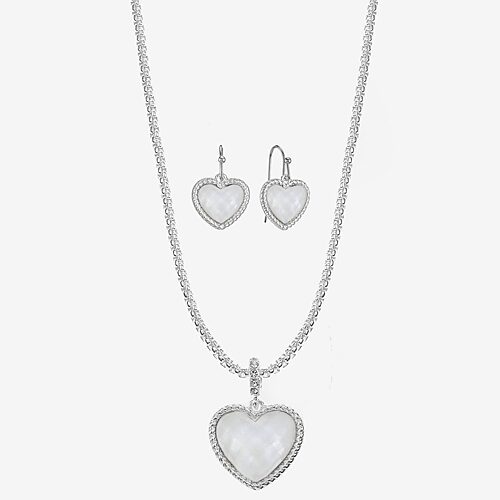 Click here for Liz Claiborne Womens Pink Mother Of Pearl Heart 2-... prices