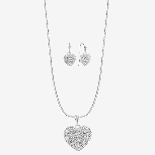 Click here for Liz Claiborne Womens Glass Heart 2-pc. Jewelry Set... prices