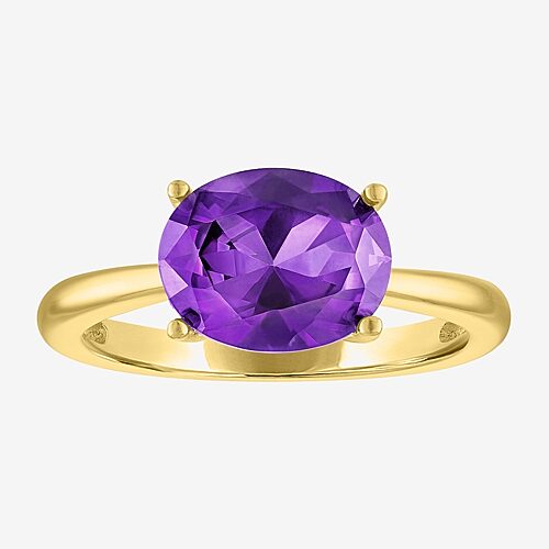 Click here for Gemstone 14K Gold Over Silver Oval Solitaire Cockt... prices