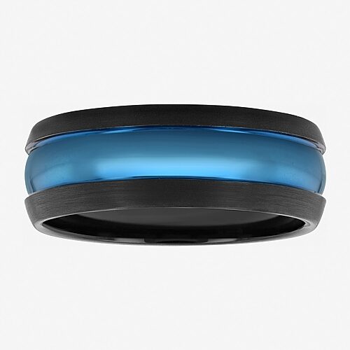 Click here for Mens 8MM Tungsten Wedding Band  12  Blue prices