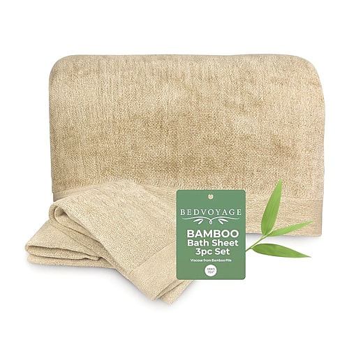 Bedvoyage 3-pc. Solid Bath Towel Set  One Size  Beige