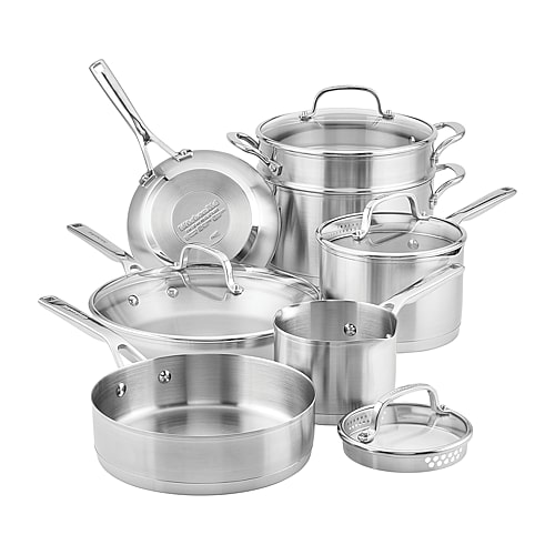 Click here for KitchenAid 3-Ply Stainless Steel 11-pc. Cookware S... prices