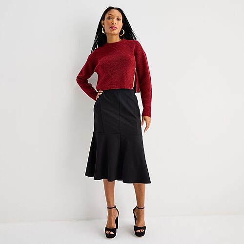 Click here for Bold Elements Womens Fit and Flare Midi Skirt  X-l... prices