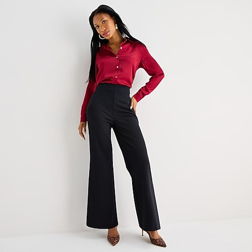 Click here for Bold Elements Womens Wide Leg High Rise Trouser  L... prices