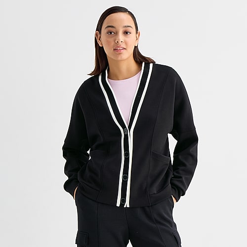 Click here for Stylus Womens Y Neck Long Sleeve Button Cardigan... prices