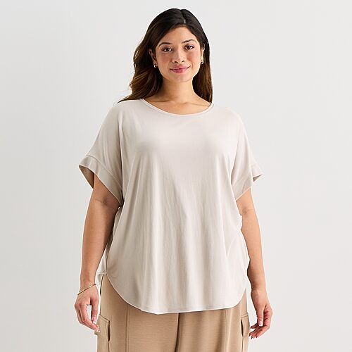 Click here for Stylus Womens Plus Crew Neck Short Sleeve T-Shirt... prices